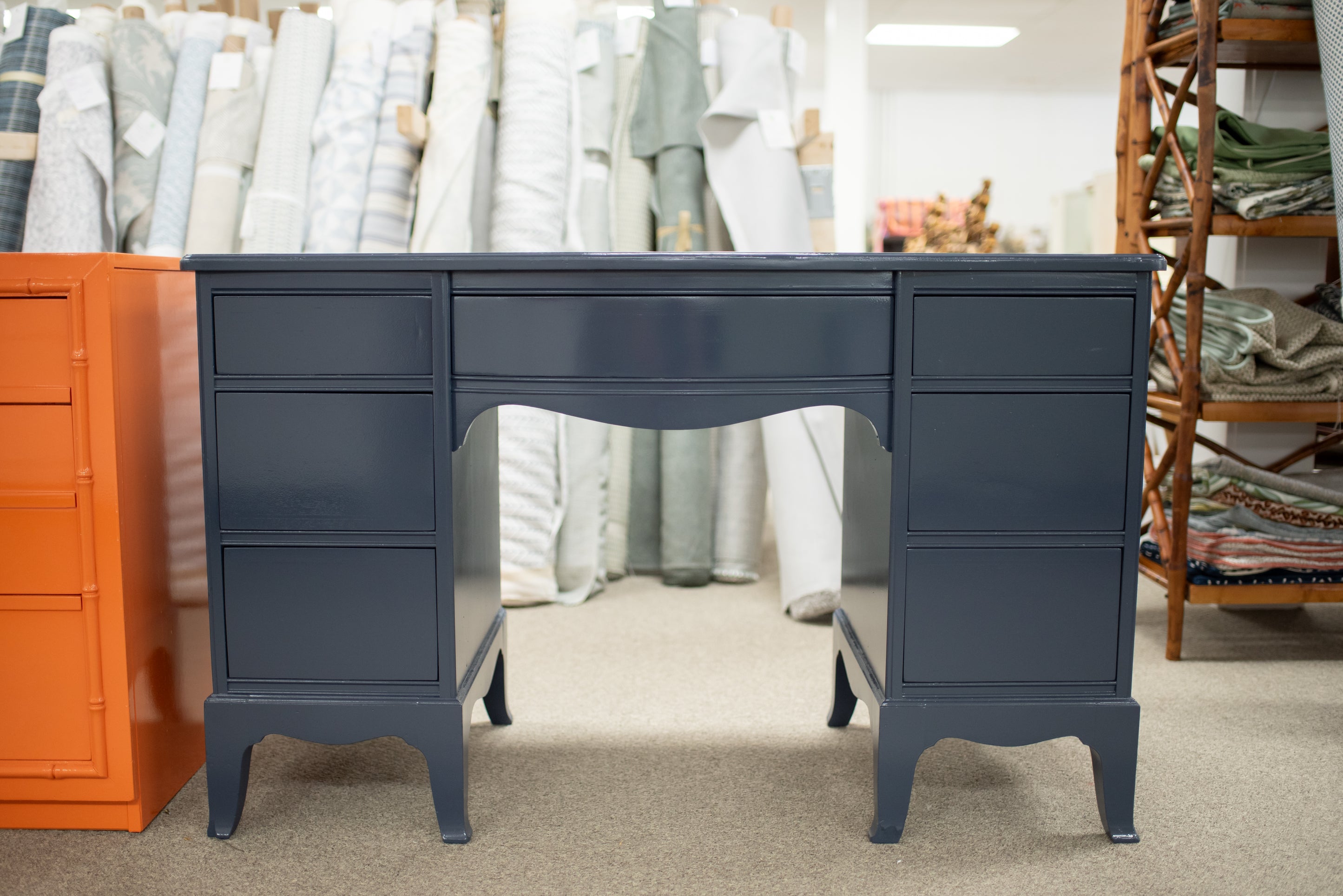 Hale navy lacquered desk – Winston's Collection