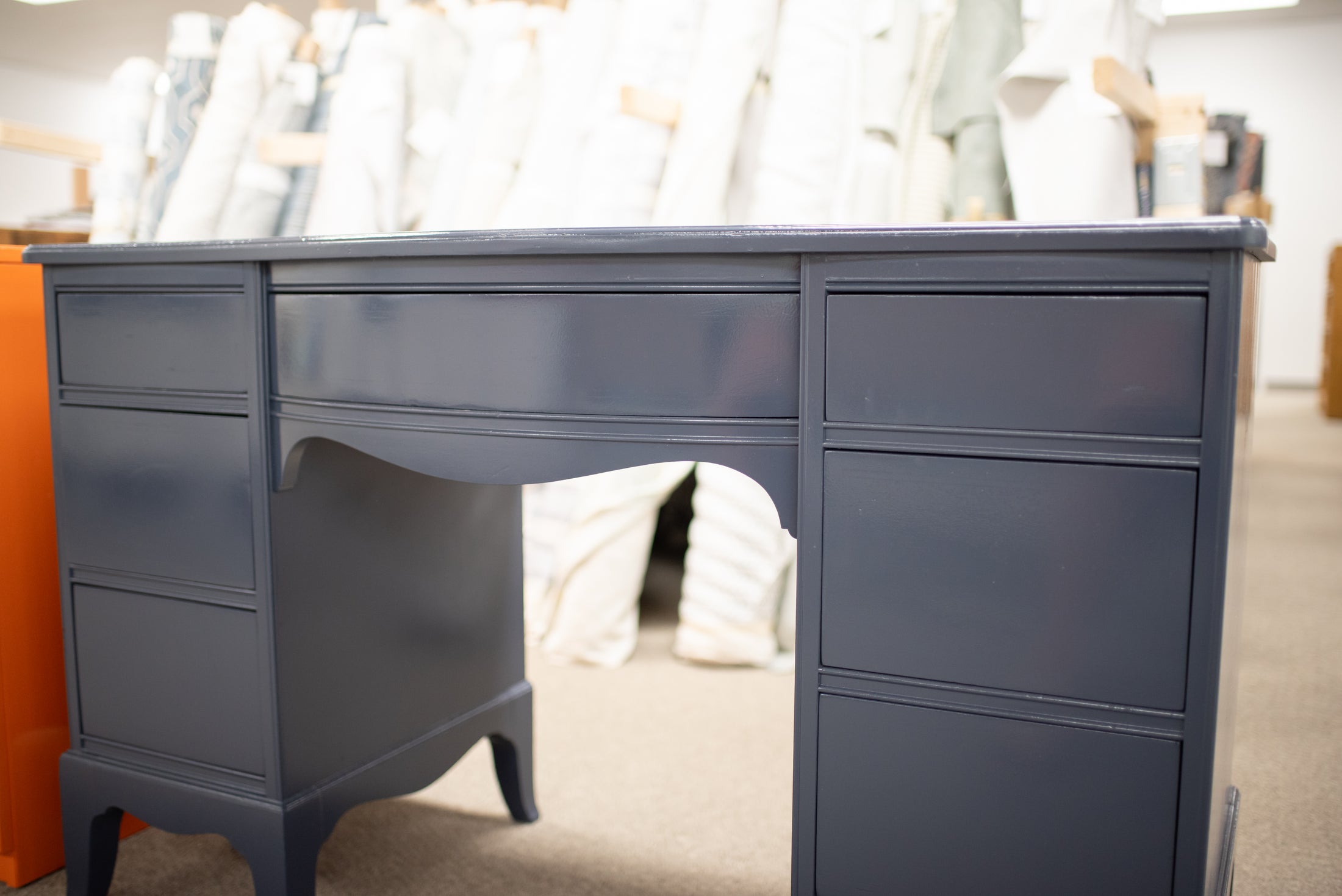 Hale navy lacquered desk – Winston's Collection